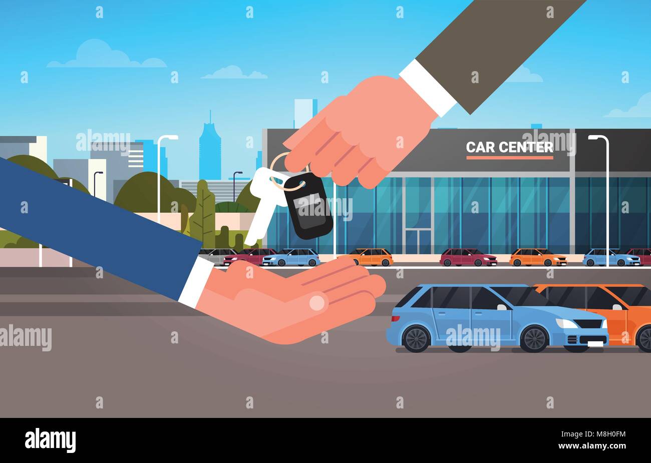 Car showroom people Stock Vector Images - Alamy