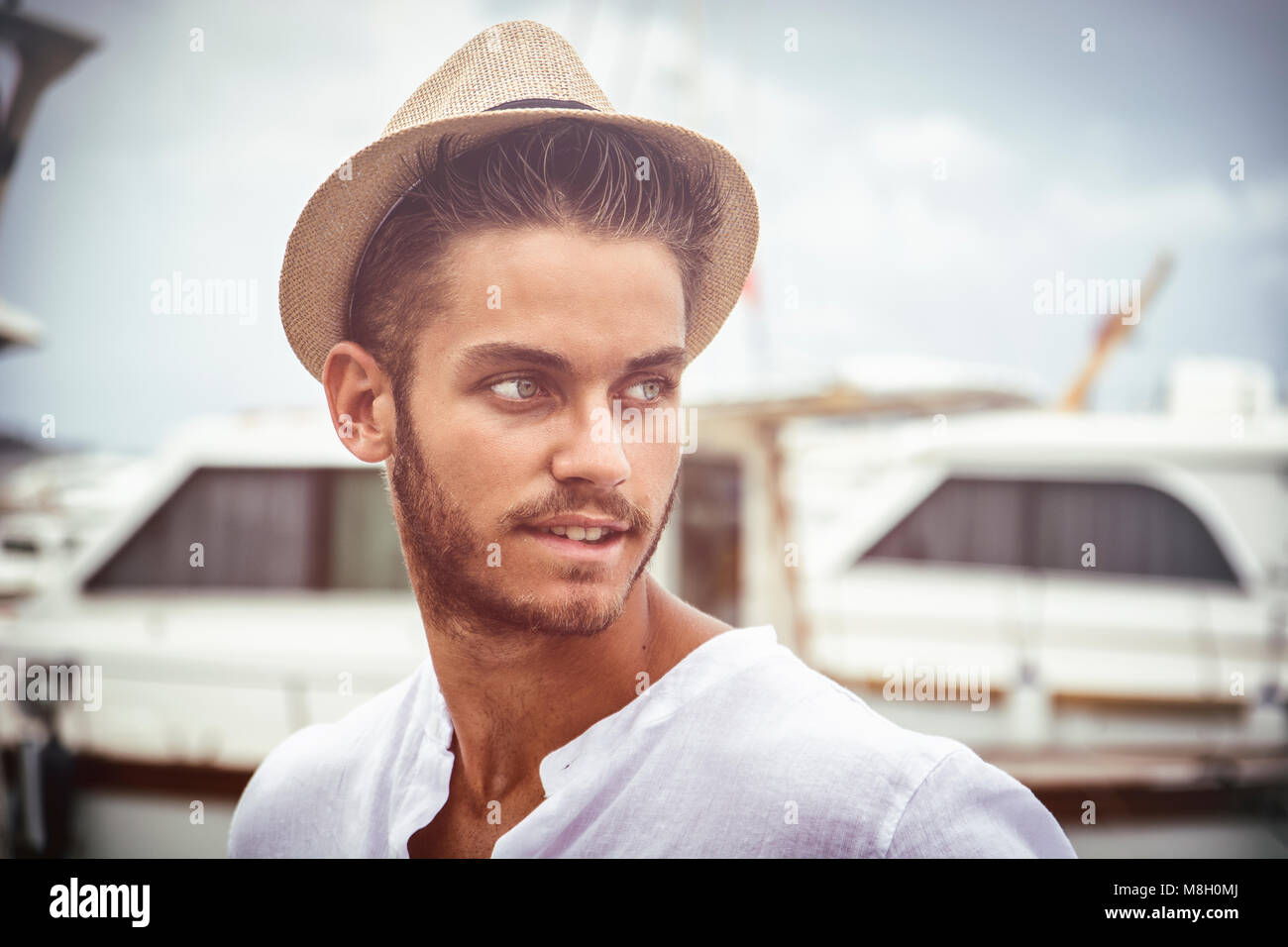 Stylish man in hat calm hi-res stock photography and images - Alamy