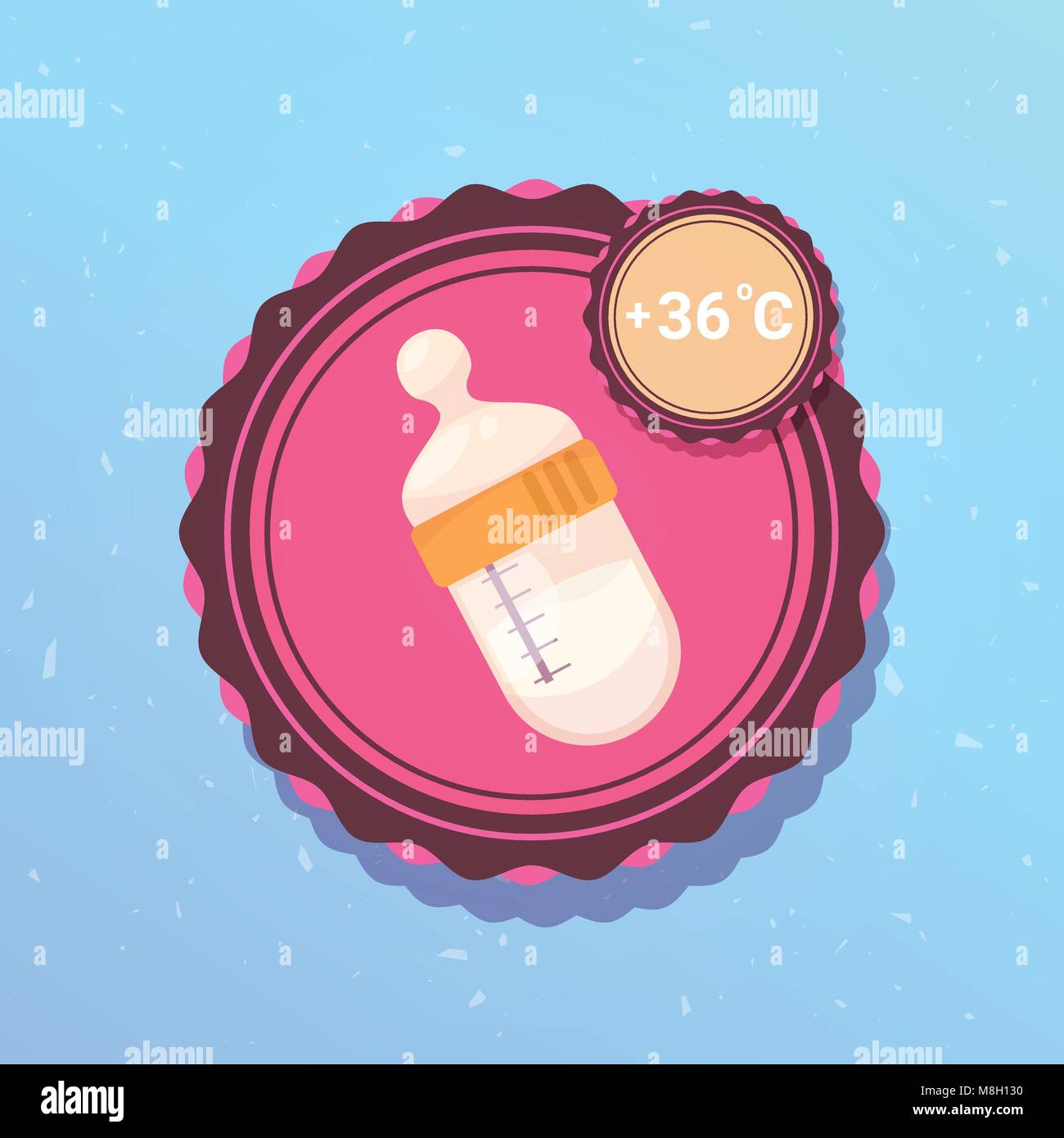 Baby Feeding Bottle With Milk Icon Stock Vector Image & Art - Alamy
