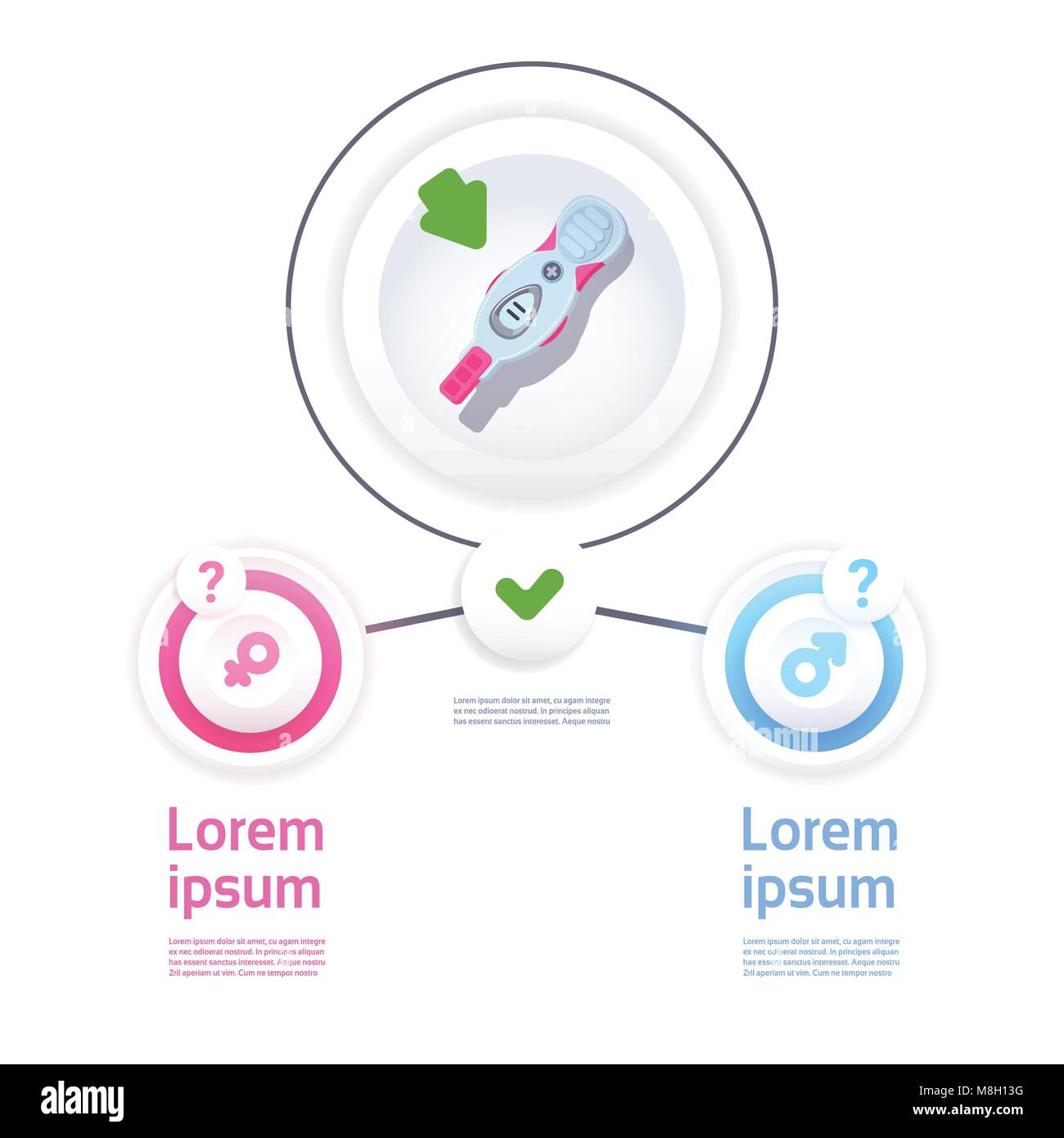 Positive Prenancy Test Male Or Female Sign Infographic Background Stock ...
