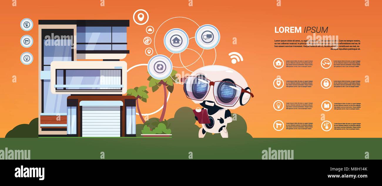 Smart Home Management Robotic Technology Modern Home System Of Control ...