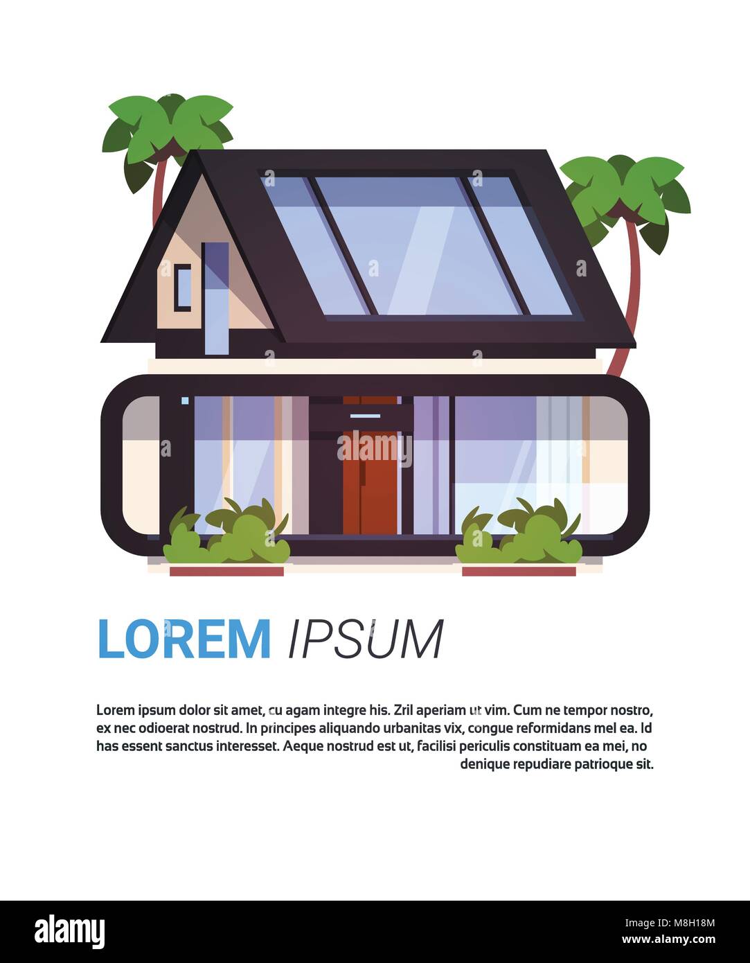 Modern House Design Exterior Real Estate Sign Home Building Isolated On ...