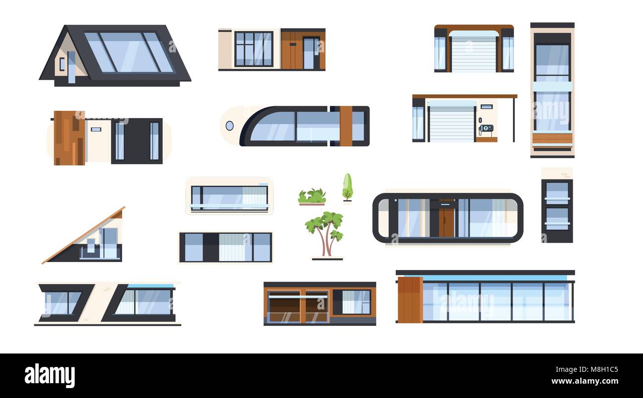 Home exterior elements Stock Vector Images - Alamy