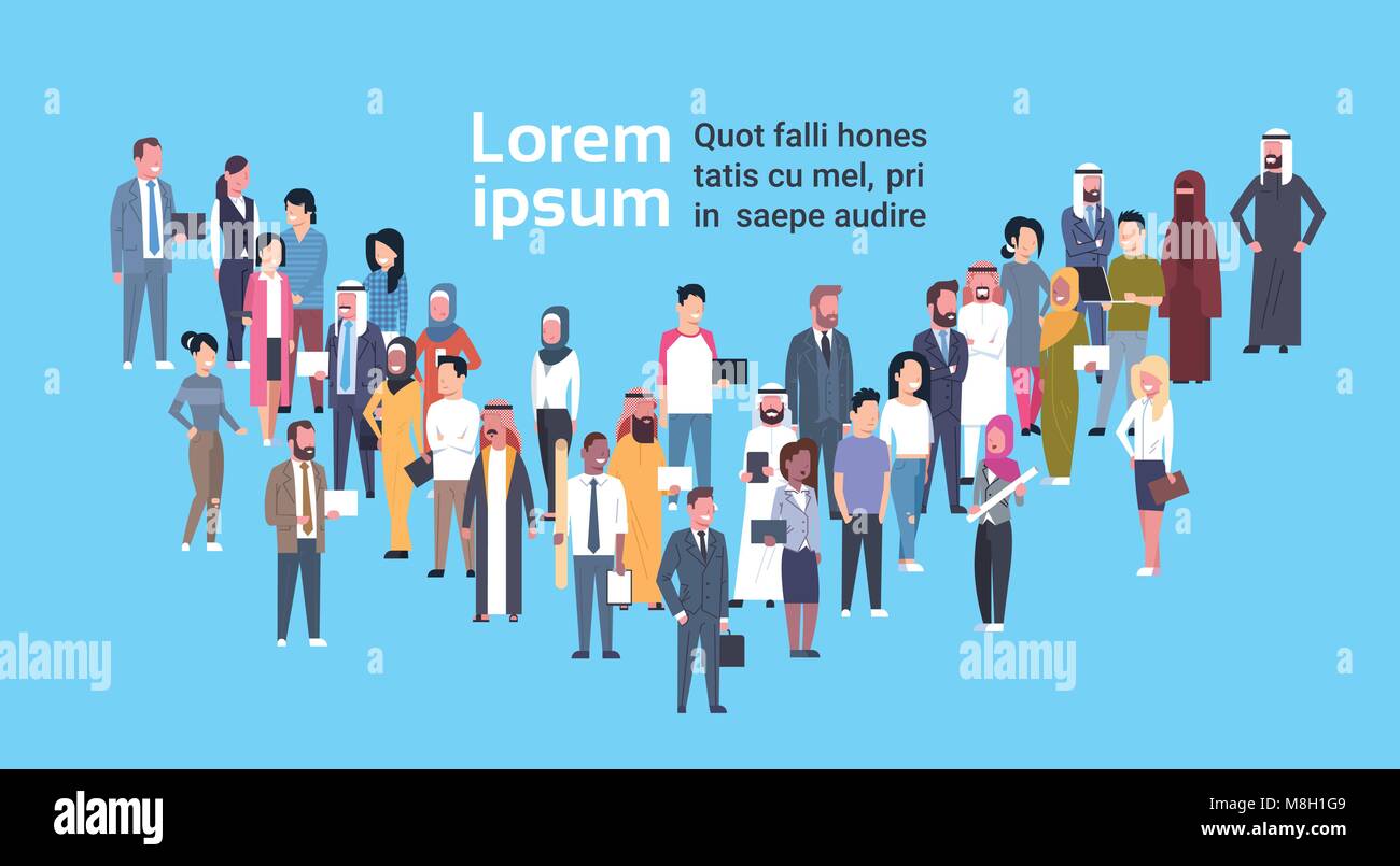 Diverse Business People Crowd Of Mix Race Businesspeople Over ...