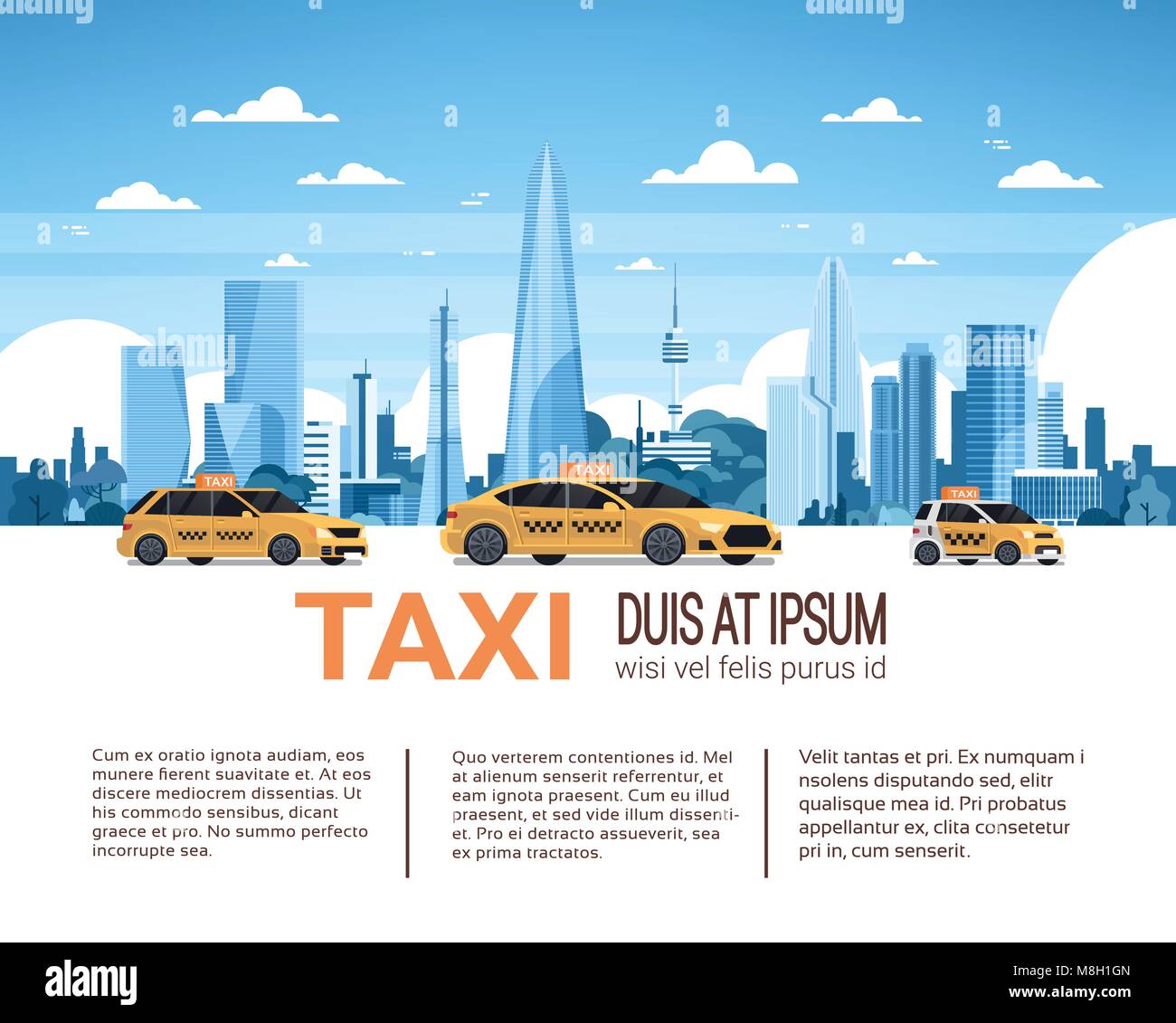 Taxi Service Template Infographic Banner With Copy Space, Yellow Cab ...