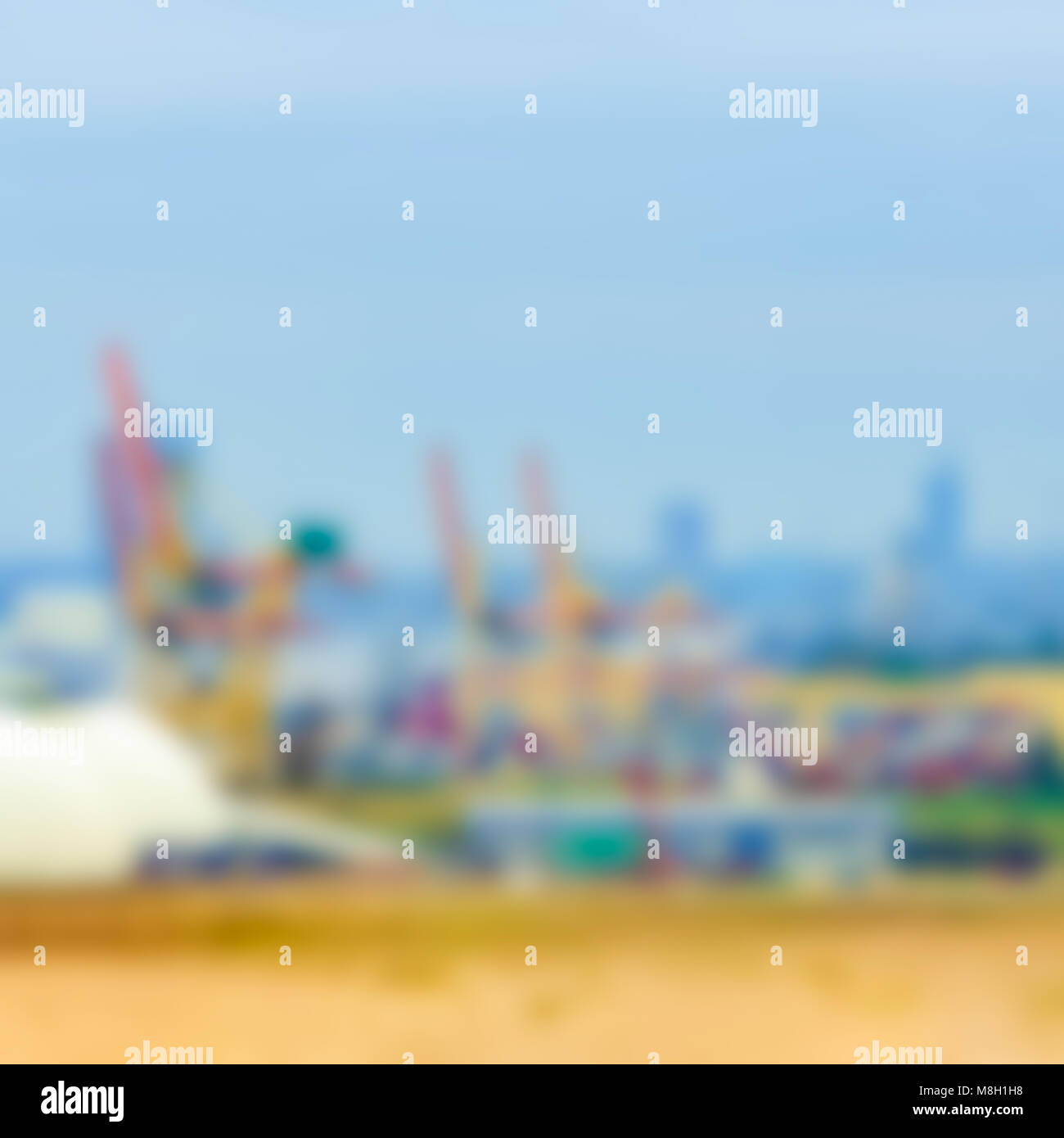 Cargo terminal - soft lens bokeh image. Defocused background Stock ...