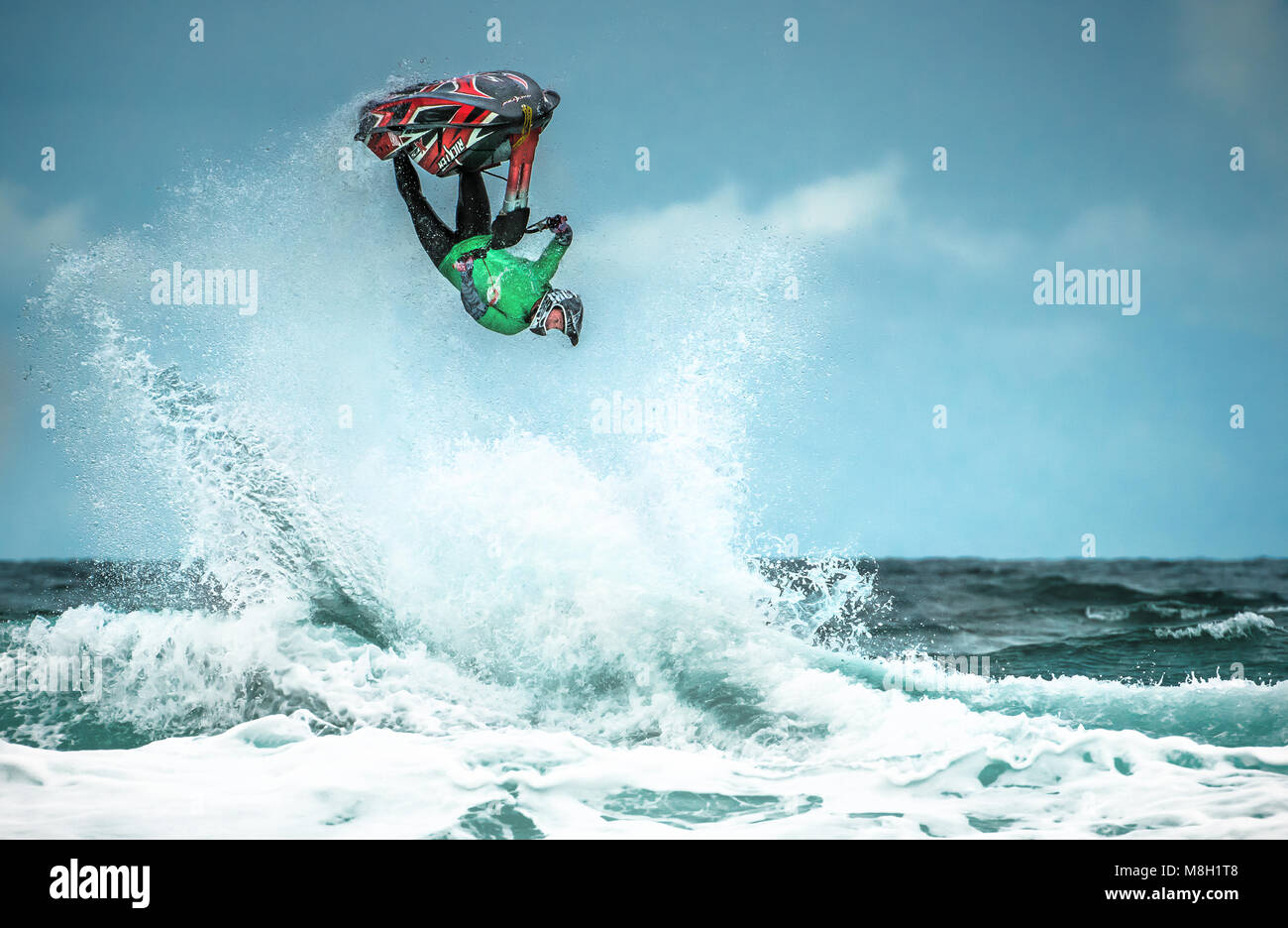 Jet-ski stunt rider in action Stock Photo - Alamy