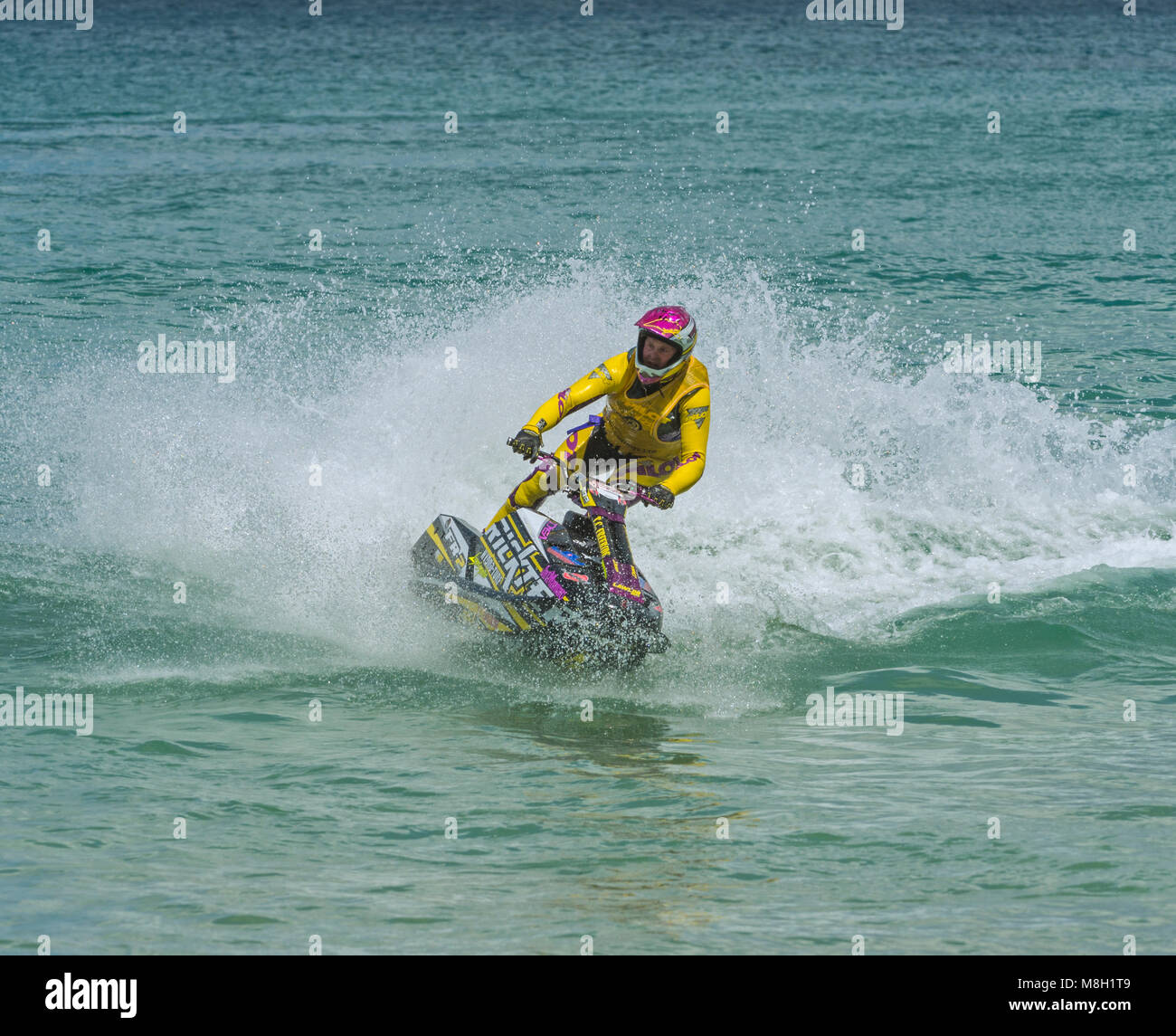 Jet-ski stunt rider in action Stock Photo - Alamy