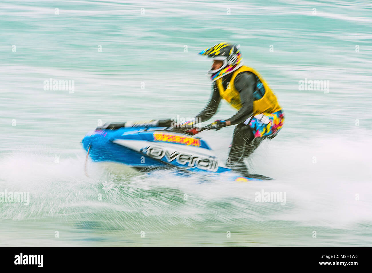Jet-ski stunt rider in action Stock Photo - Alamy