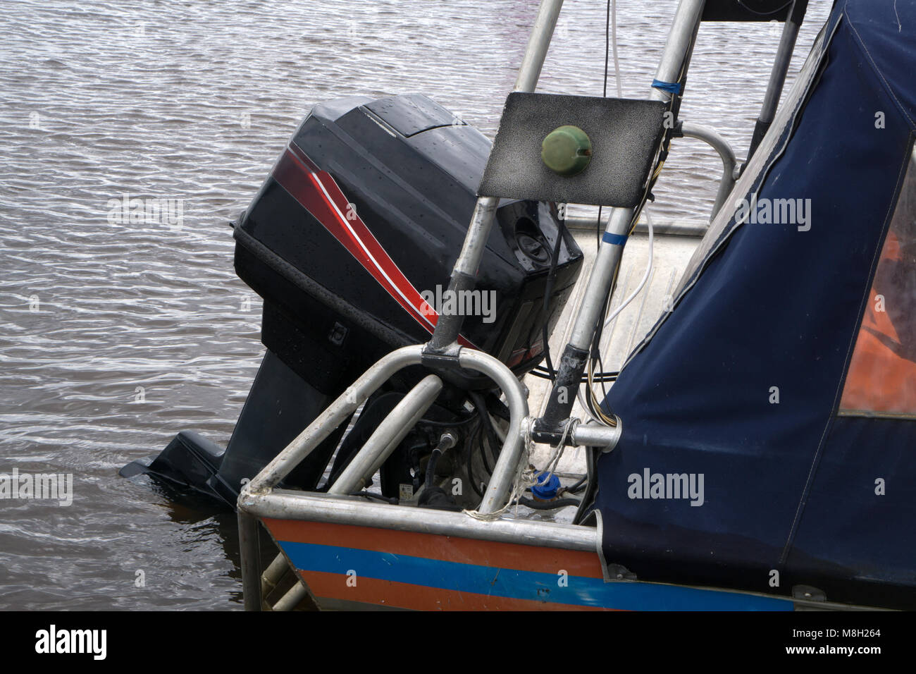 Boats in the harbor with motor Stock Photo - Alamy