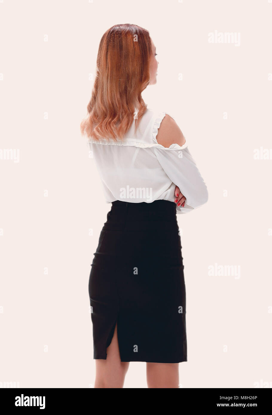 back view of beautiful business woman Stock Photo - Alamy