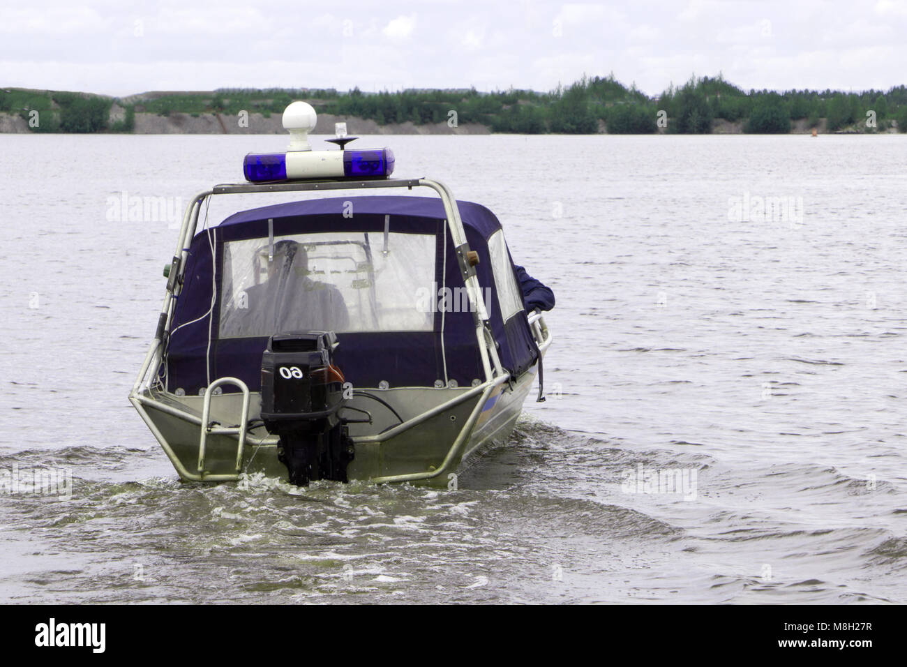 Police patrol boat on water area on Stock Photo - Alamy