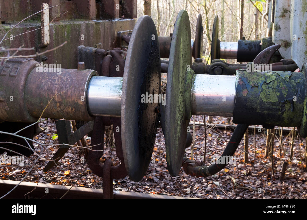 Railway wagon buffers Stock Photo - Alamy