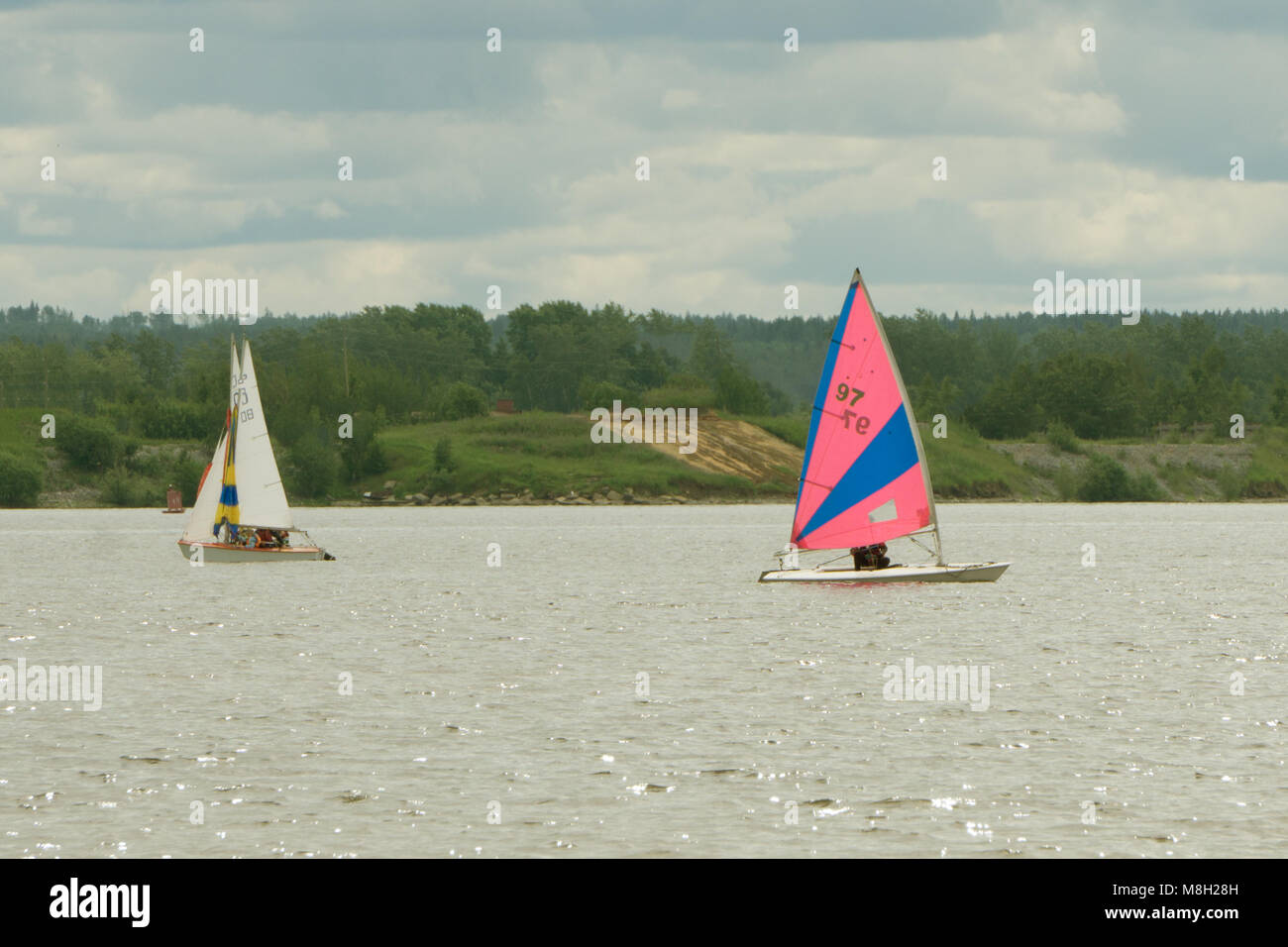 Team athletes participating in the sailing competition - yacht race ...