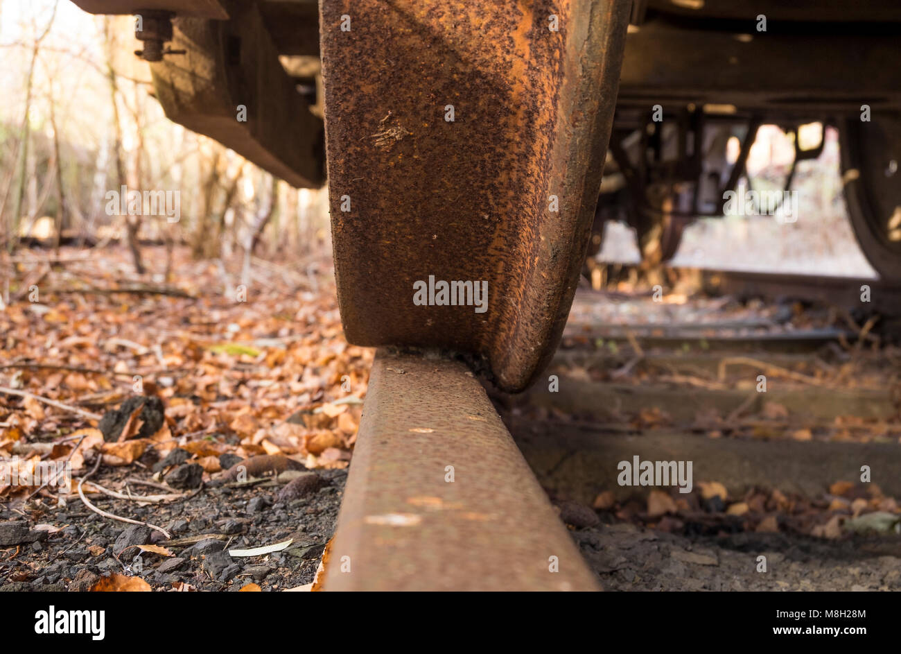 Close up of a rusting steel train wheel Stock Photo - Alamy