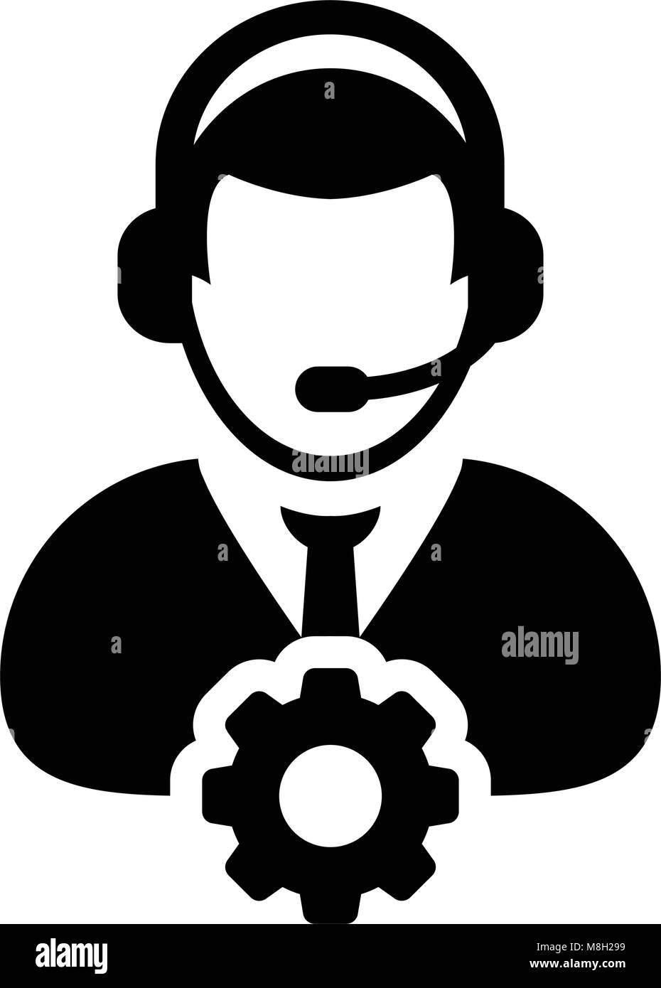Service Icon Vector Male Operator Person Profile Avatar with Headset ...