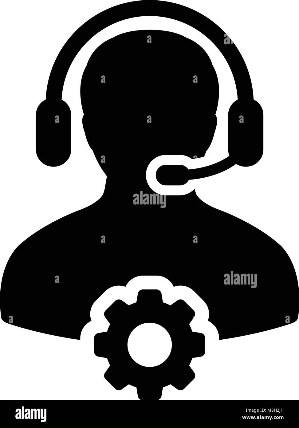 Service Icon Vector Male Operator Person Profile Avatar with Headset ...