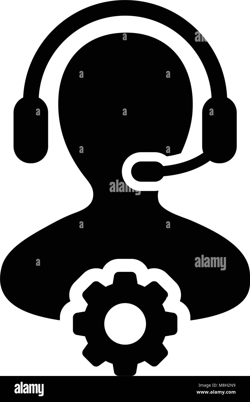 Service Icon Vector Male Operator Person Profile Avatar with Headset ...