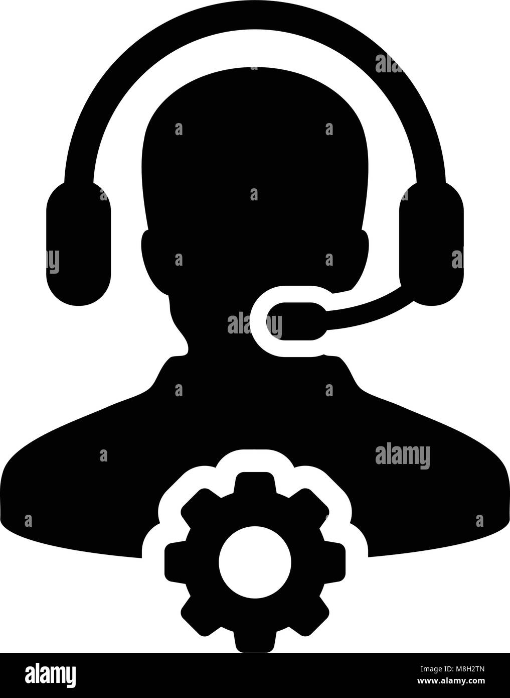 Service Icon Vector Male Operator Person Profile Avatar with Headset ...