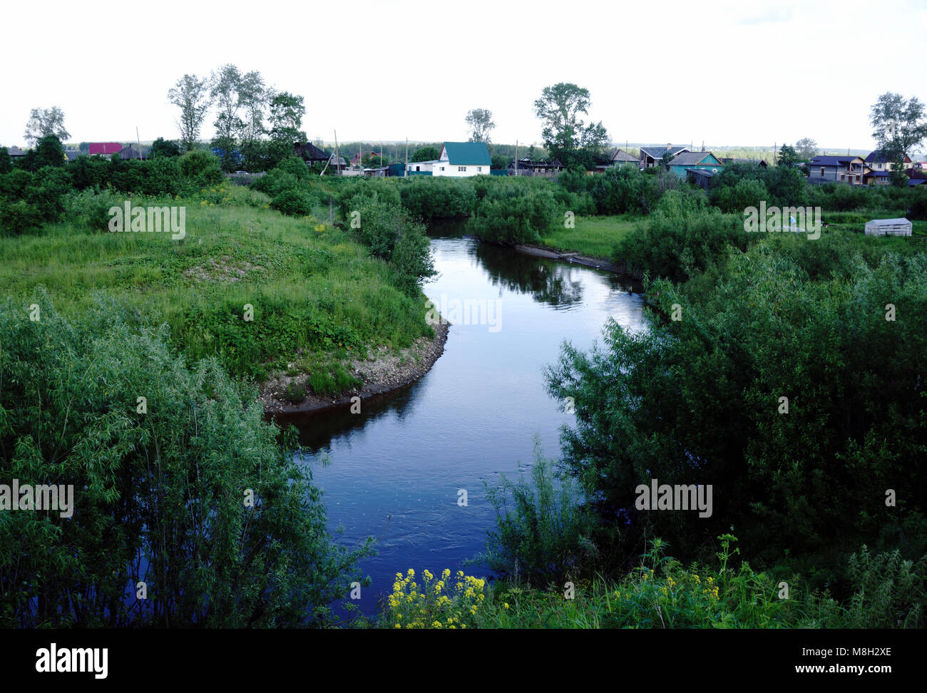 A long narrow river in nature. Beautiful landscape Stock Photo - Alamy