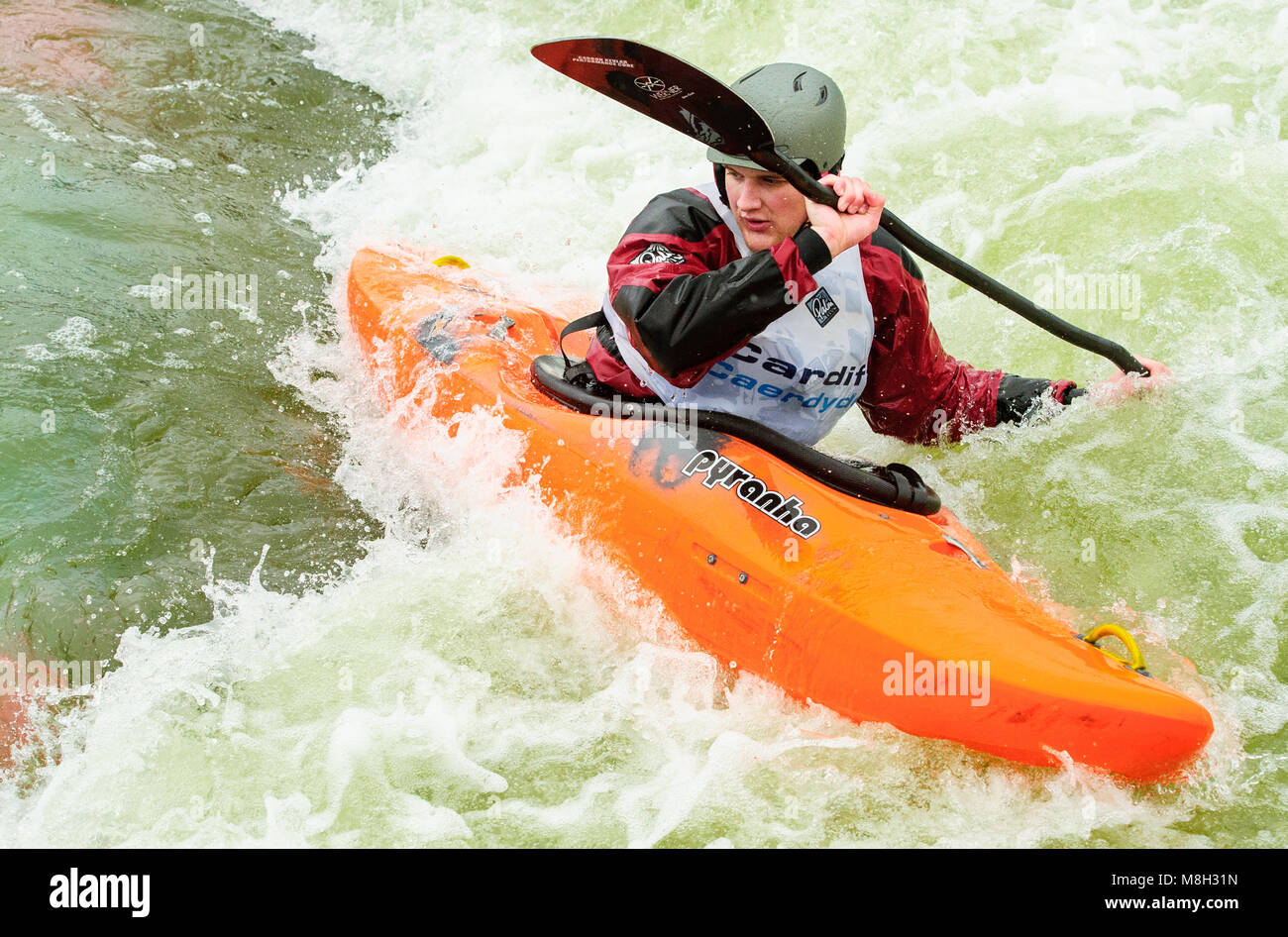 Kayaking at Cardiff International White Water Stock Photo - Alamy