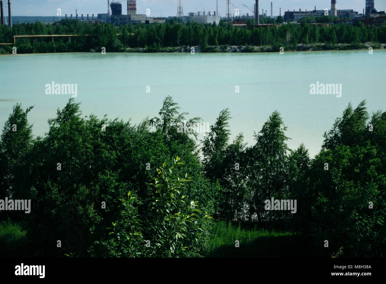 lake sumps dirty water from factory waste Stock Photo - Alamy