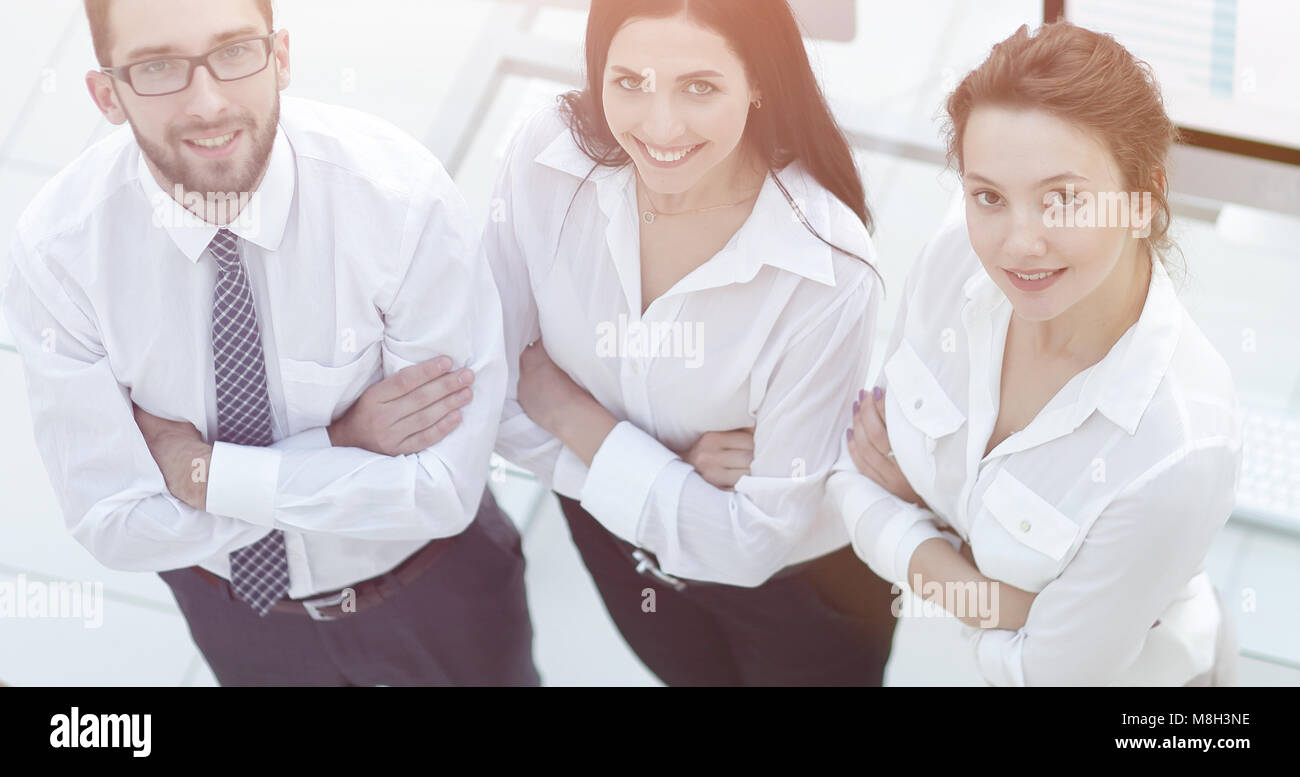 successful business team standing near workplace Stock Photo - Alamy