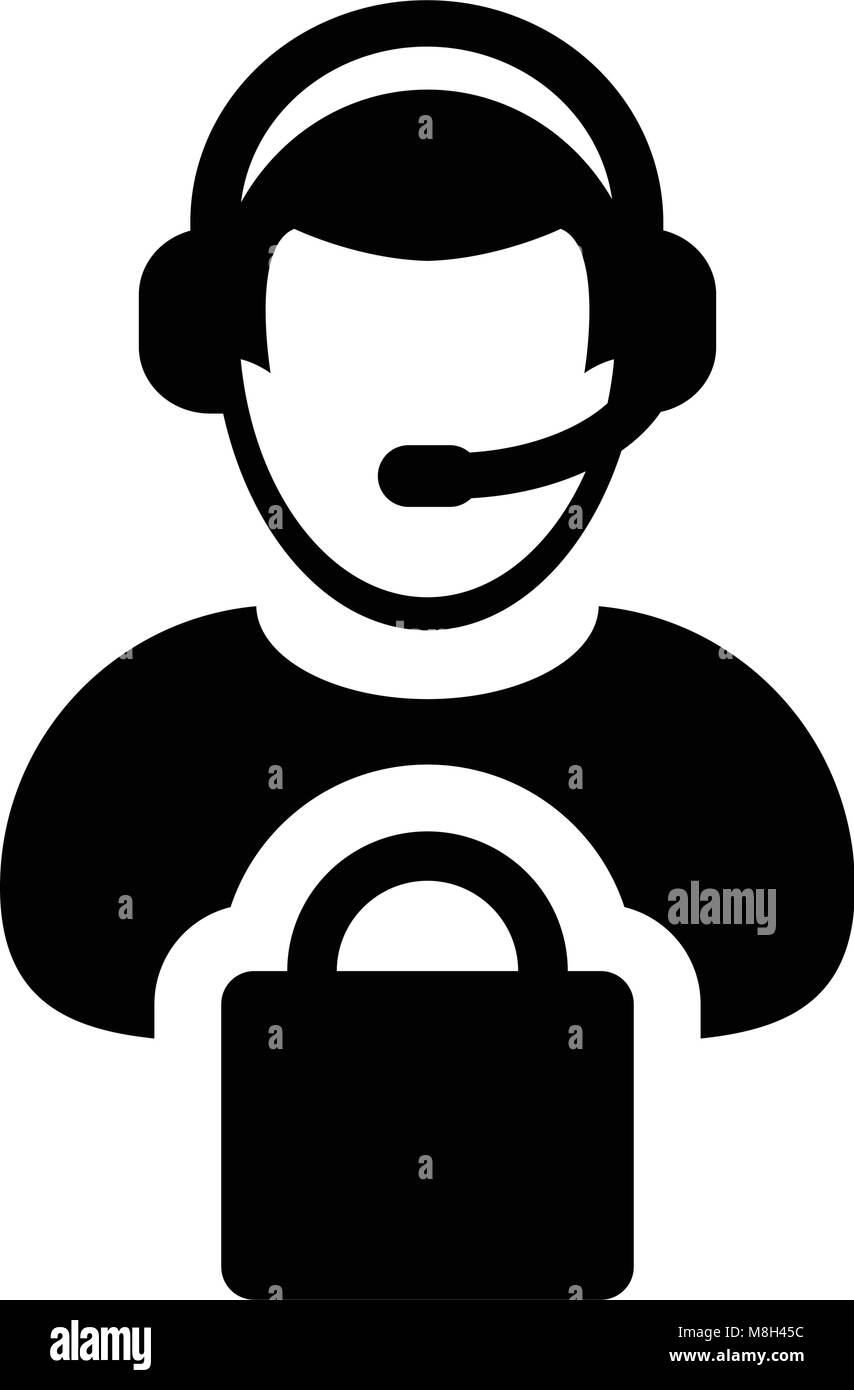 Service Icon Vector Male Operator Person Profile Avatar with Headset ...