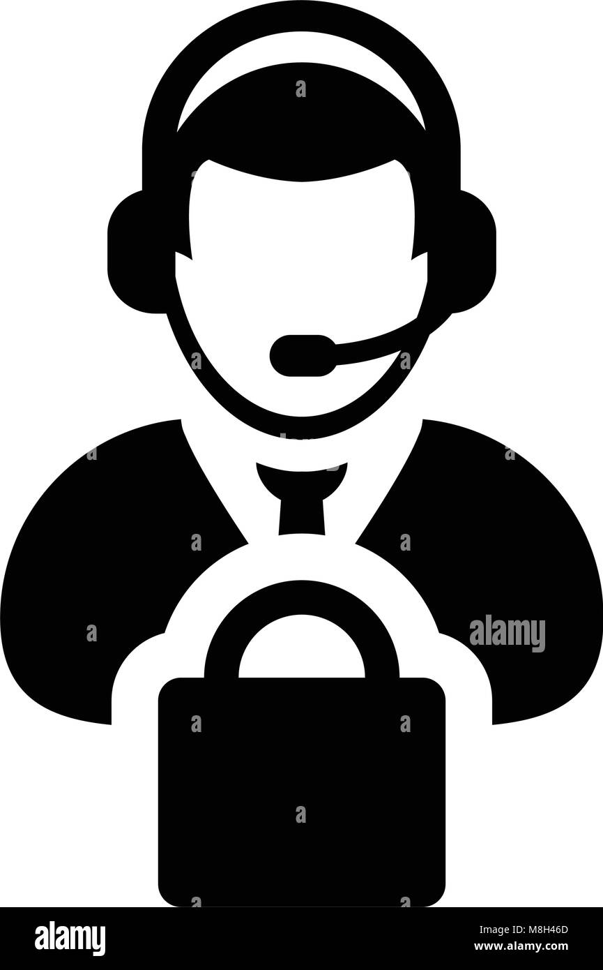 Service Icon Vector Male Operator Person Profile Avatar with Headset ...