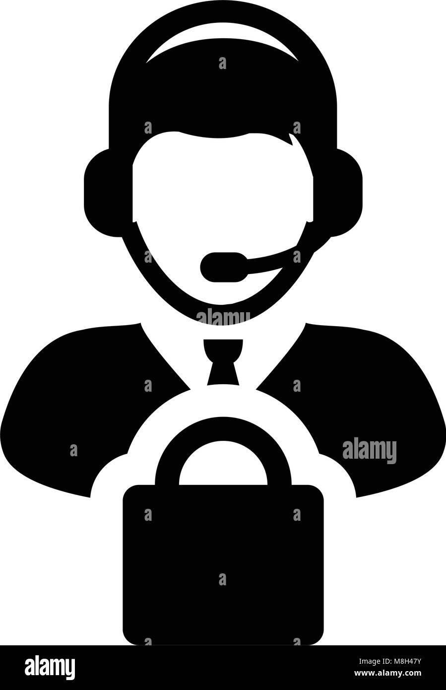 Service Icon Vector Male Operator Person Profile Avatar with Headset ...