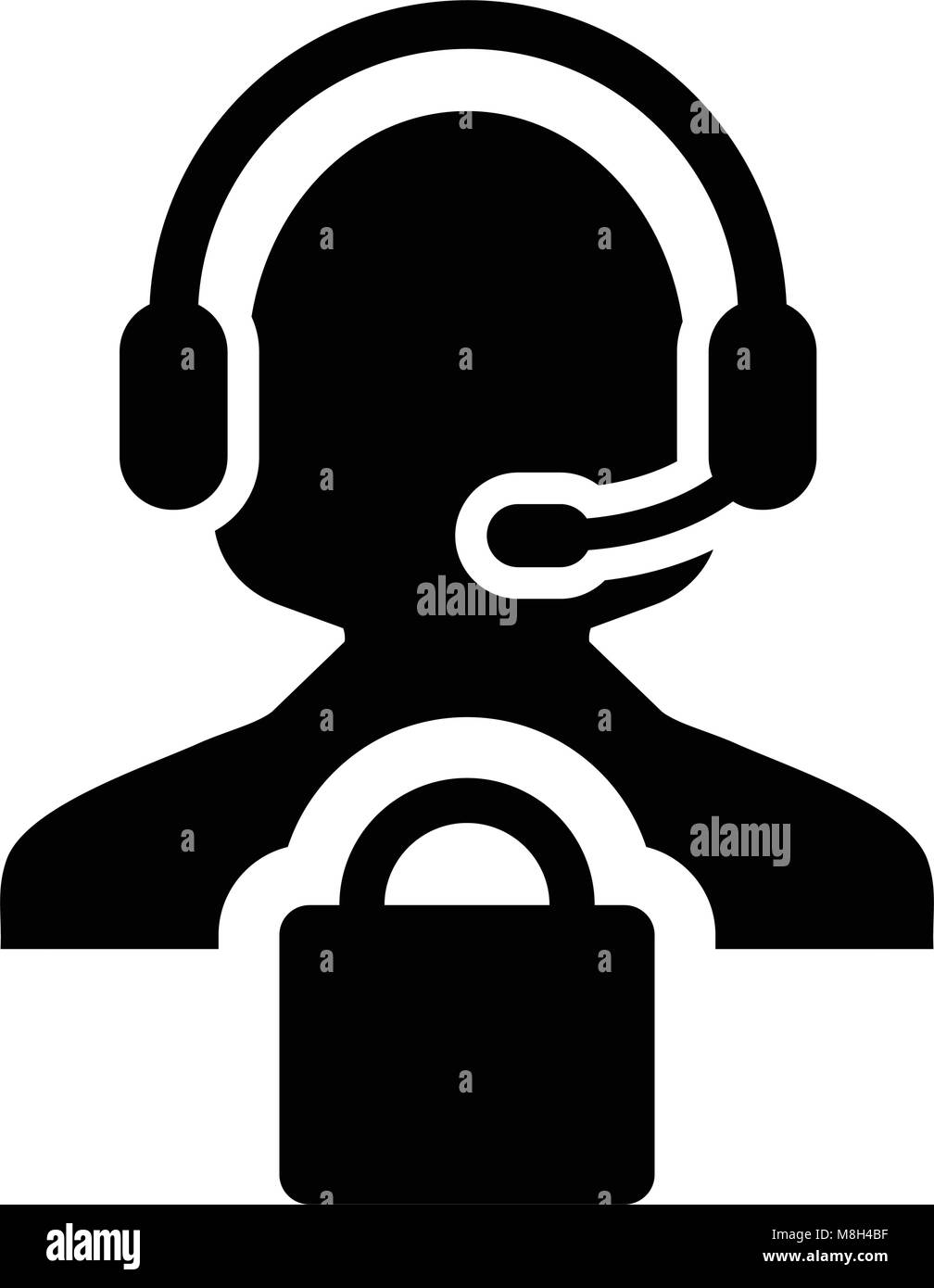 Service Icon Vector Female Operator Person Profile Avatar with Headset ...