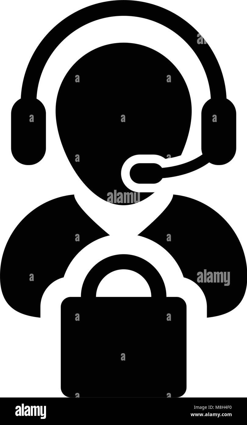 Service Icon Vector Male Operator Person Profile Avatar with Headset ...