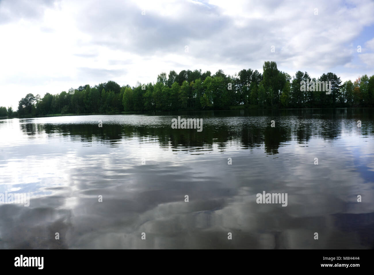 Beautiful Russian Lake River, Summer Evening Nature Landscape Stock ...