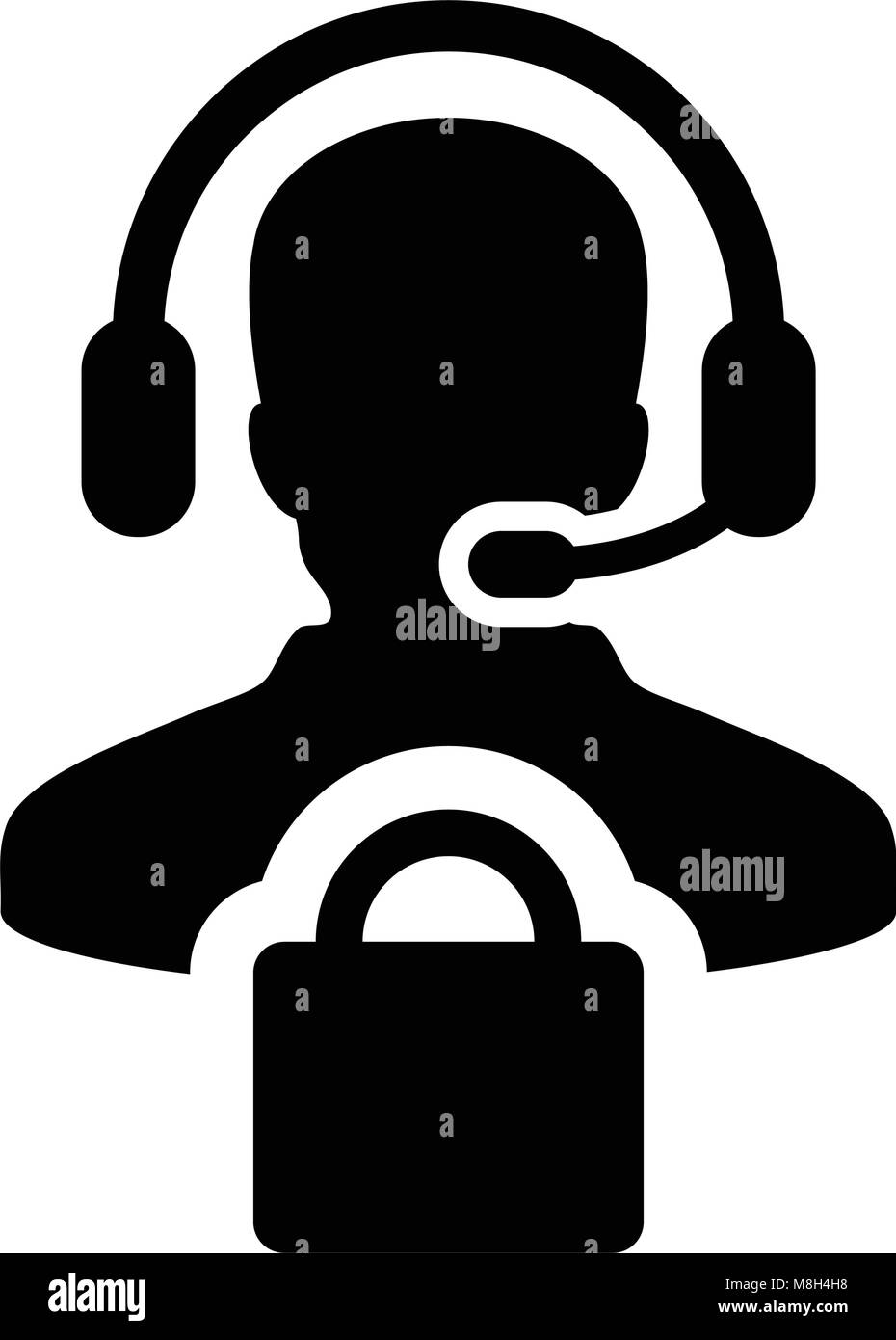 Service Icon Vector Male Operator Person Profile Avatar with Headset ...