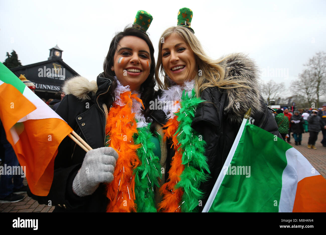 Ireland fans pose for a picture prior to the NatWest 6 Nations match at ...