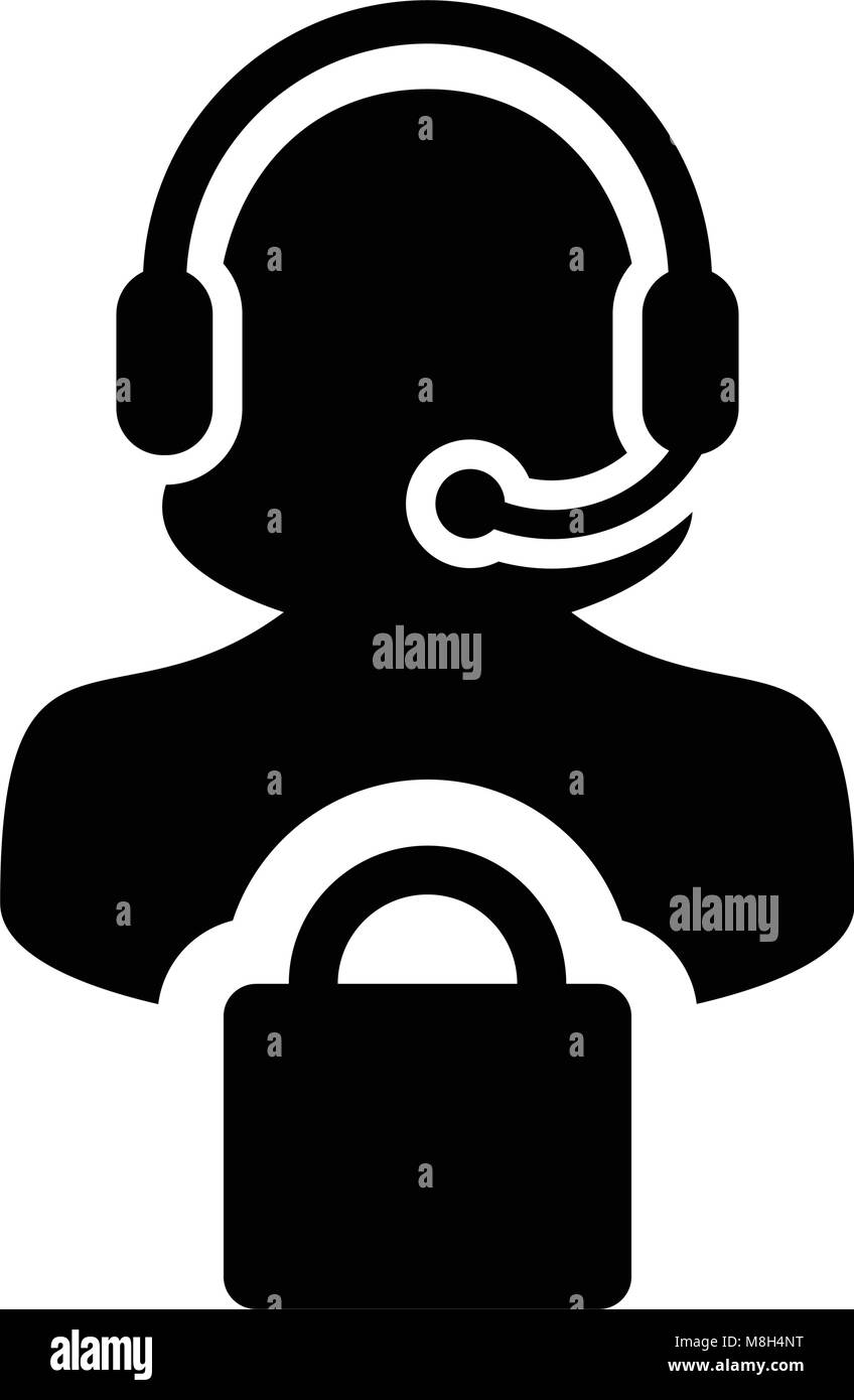 Service Icon Vector Female Operator Person Profile Avatar with Headset ...
