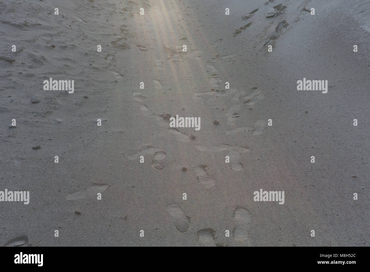 Human footsteps in sandy desert dunes Stock Photo - Alamy