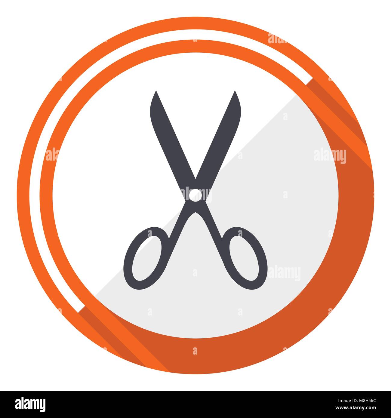 Scissors orange flat design vector web icon Stock Vector Image & Art ...
