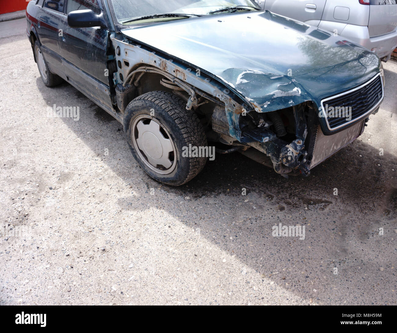 Car after an accident Stock Photo - Alamy