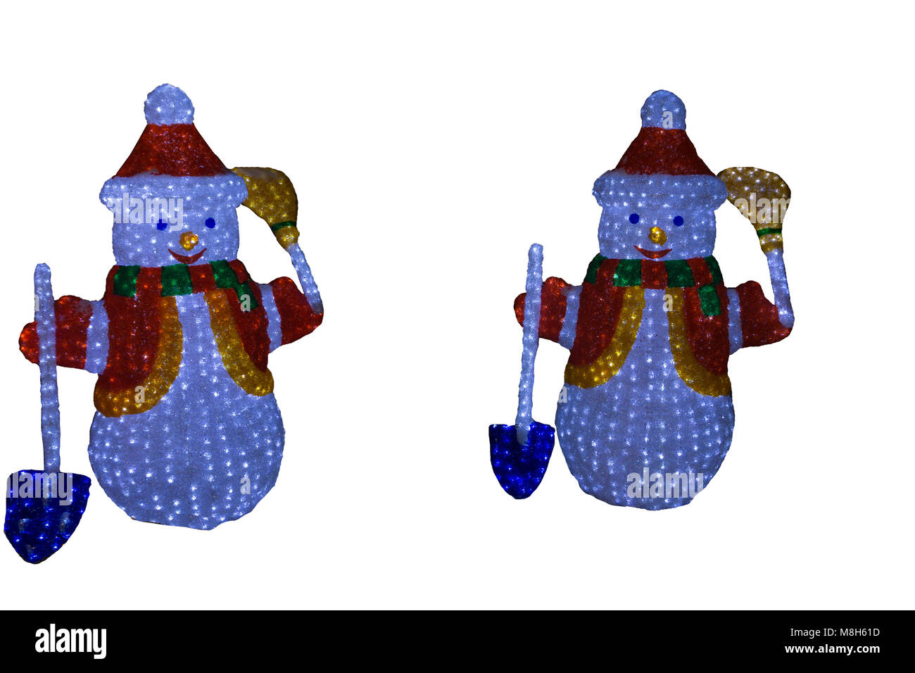 Two Snowmen - A lovely couple isolate Stock Photo - Alamy