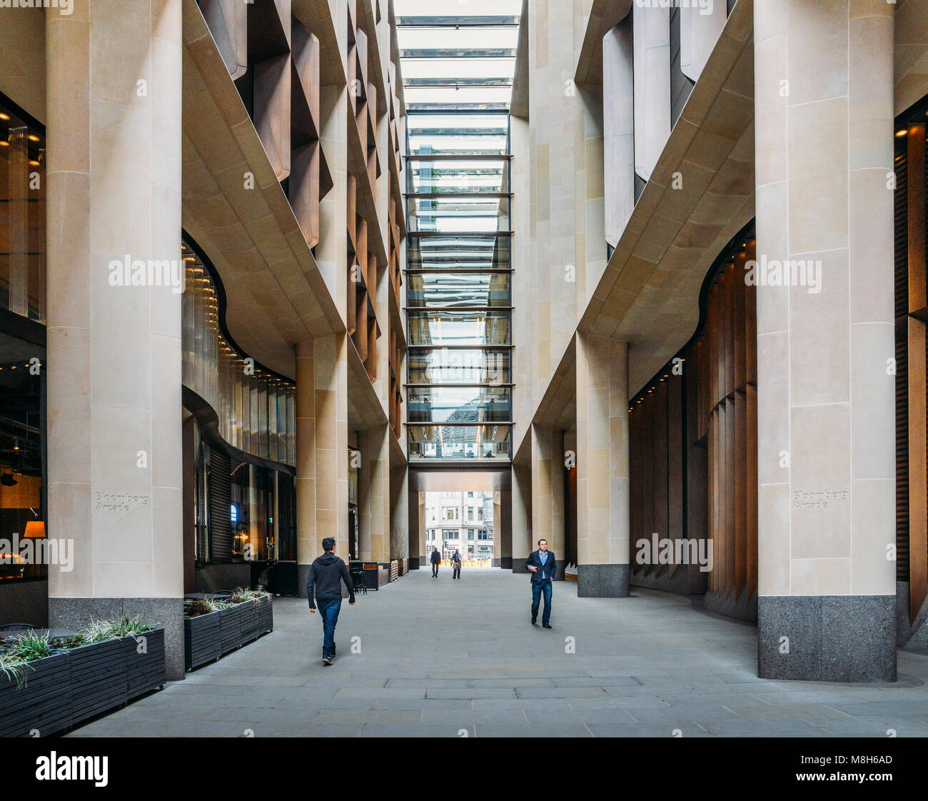Bloomberg Arcade in the City of London was inaugurated in late 2017 and ...