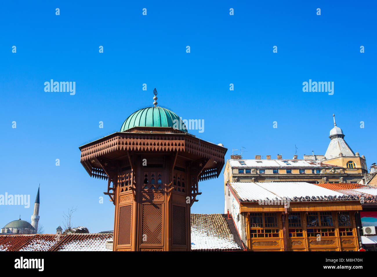 The Sebilj is a pseudo-Ottoman-style wooden fountain (sebil) in the ...