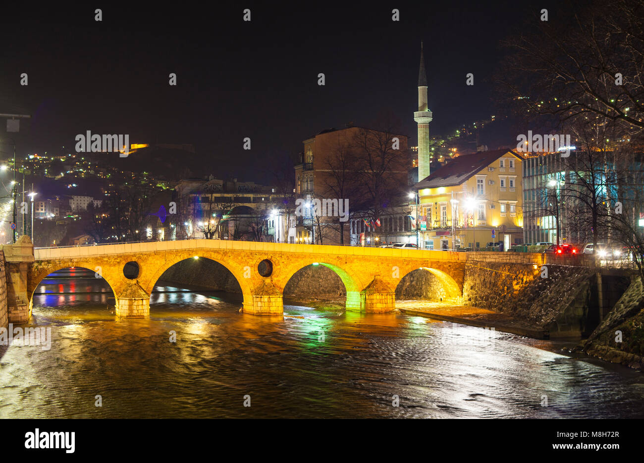View of the Latin Bridge in Sarajevo - Bosnia and Herzegovina Stock ...