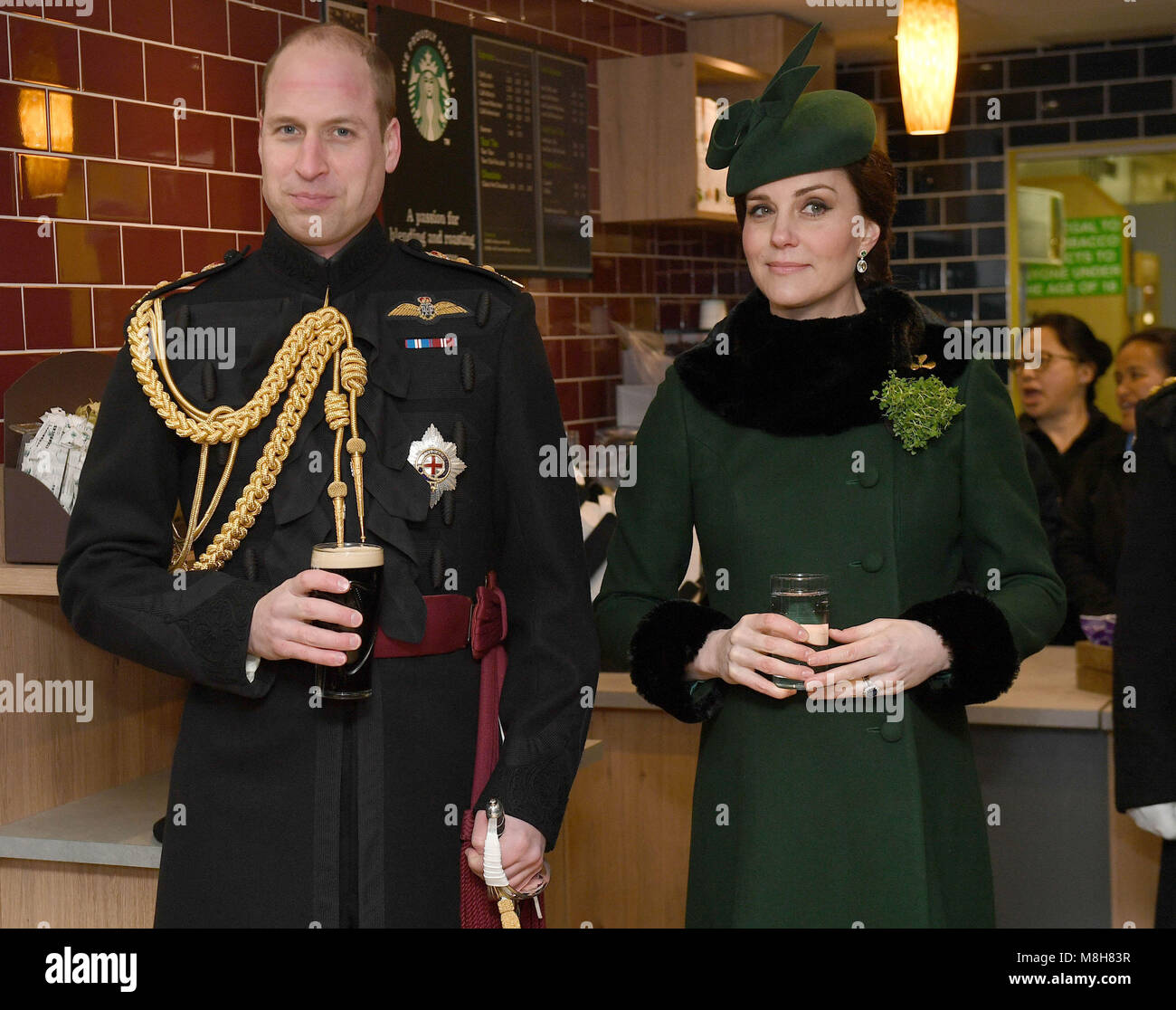 The Duke and Duchess of Cambridge attend the St Patrick's Day parade at ...