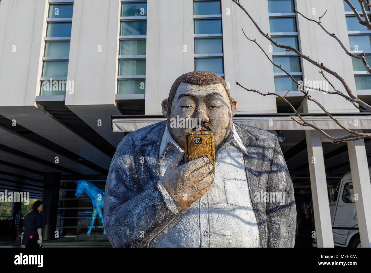 Busan, South Korea - March 14, 2018 : Man Sculpture in front of The Bay ...