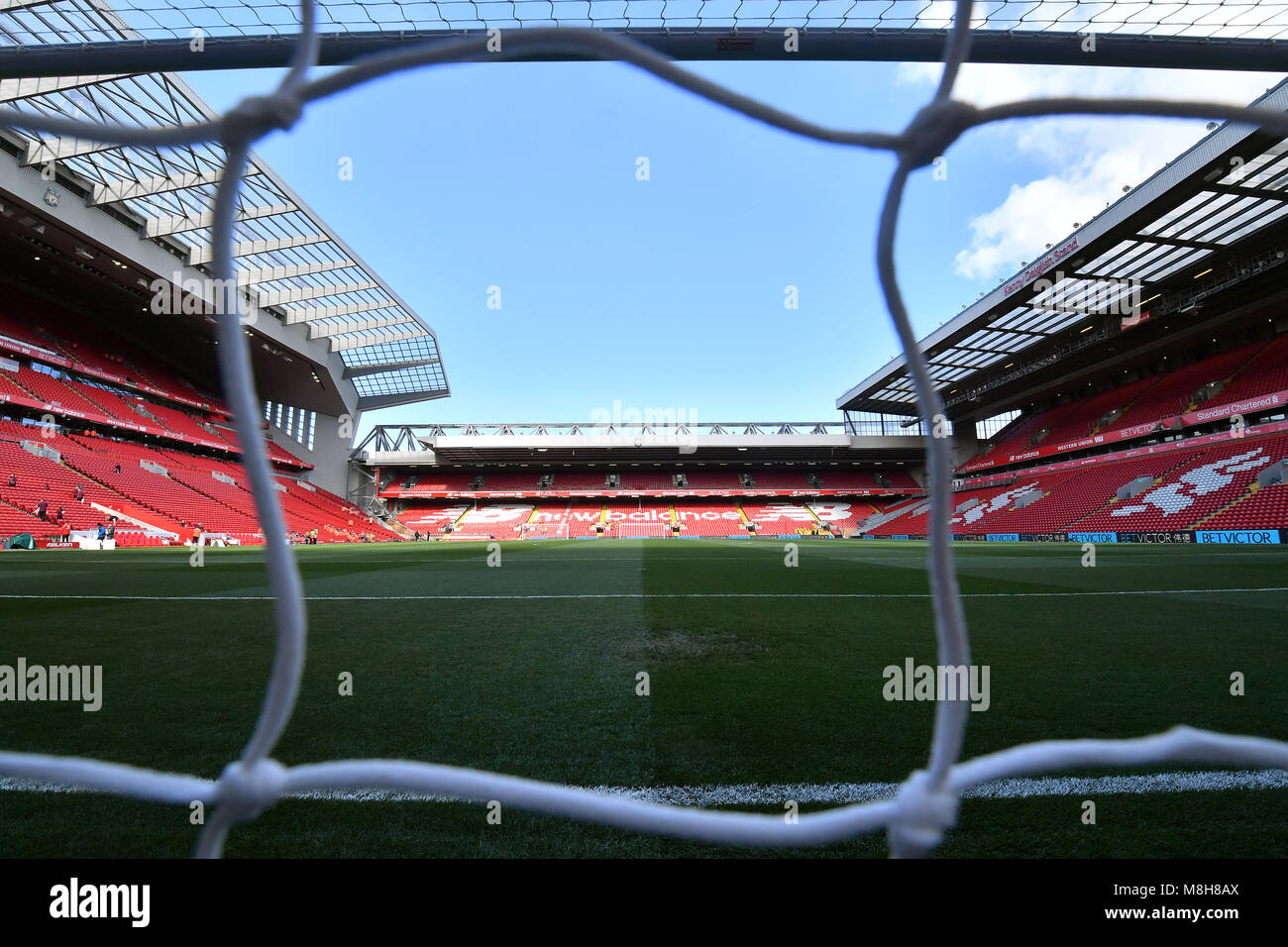 General view of the pitch before the Premier League match at Anfield ...