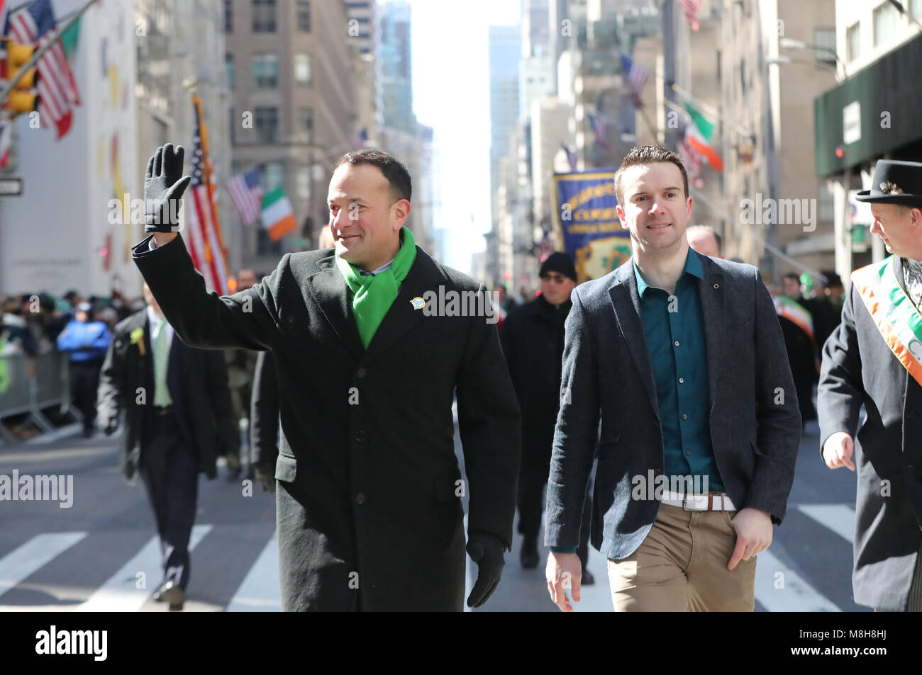 Irish Taoiseach Leo Varadkar (left) and his partner Matt Barrett walk ...