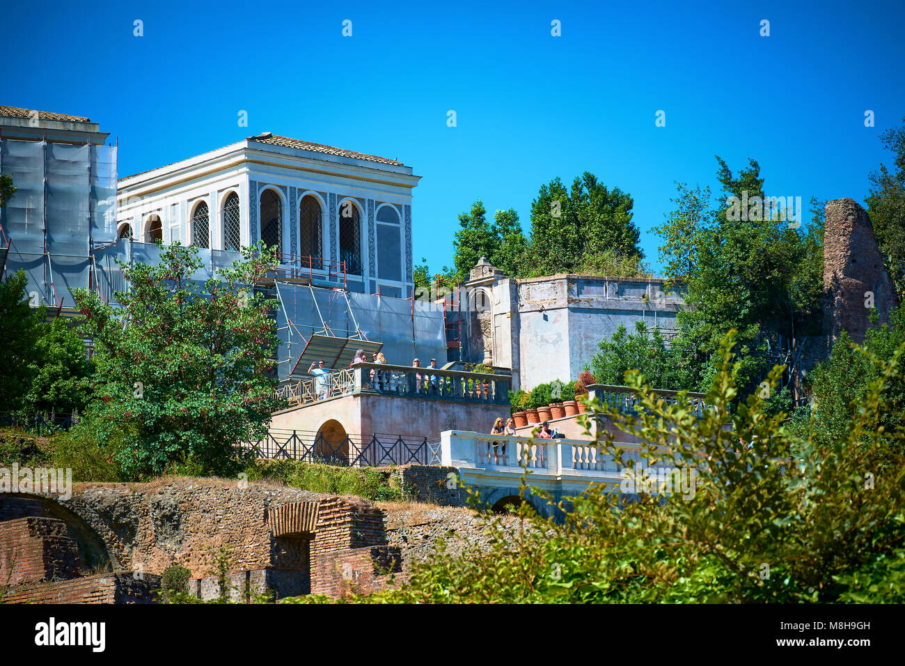 Ruins at the Roman Forum, a rectangular forum surrounded by the ruins ...