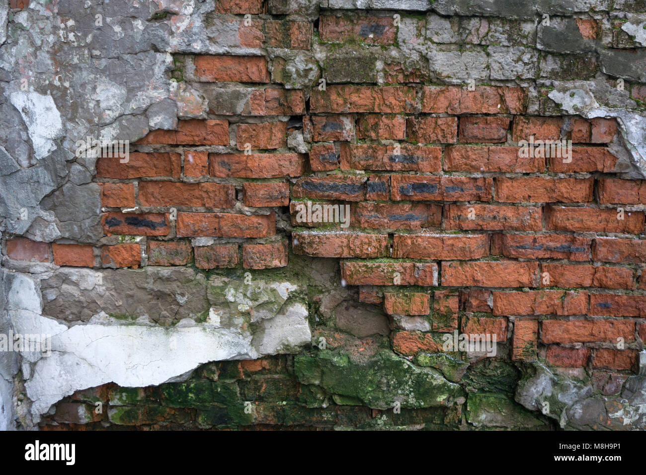 Background of crack brick wall texture Stock Photo - Alamy