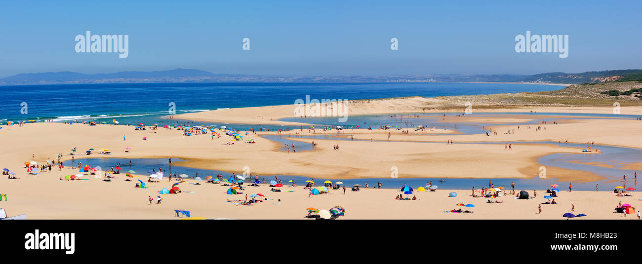 Lagoa de Albufeira (Albufeira Lagoon) beach. Sesimbra, Portugal Stock ... Lagoa de Albufeira (Albufeira Lagoon) beach. Sesimbra, Portugal Stock ...